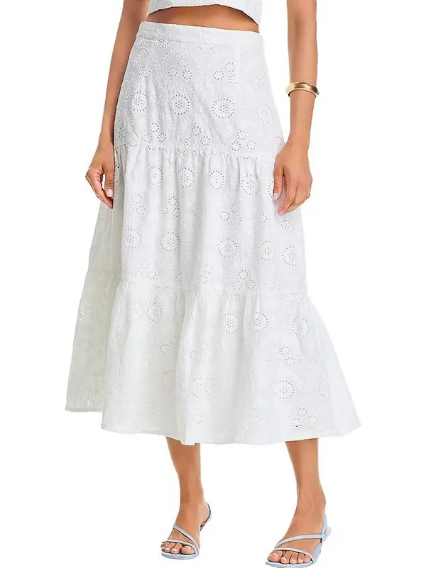 French Connection Svea Eyelet Flared Skirt - Summer White