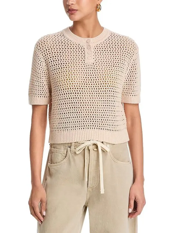 French Connection Teddy Knit Top - Seashell
