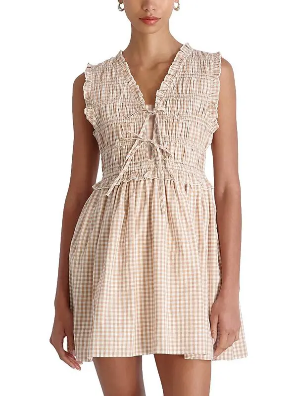 French Connection Rhodes Pop Gingham Smocked Dress - Petit Gingham
