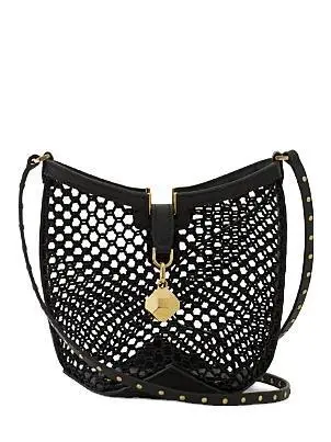 LANVIN Small Mesh Bucket Bag - White/black