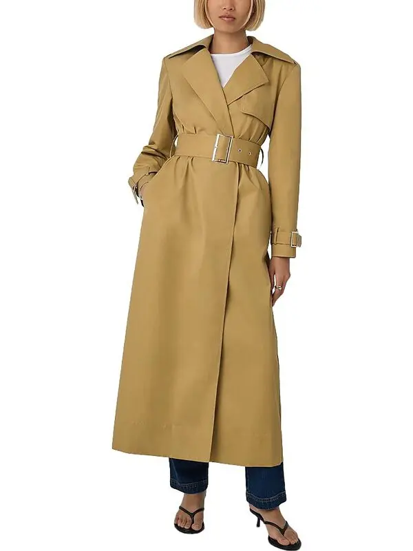 TOCCIN Declan Belted Trench Coat - Khaki