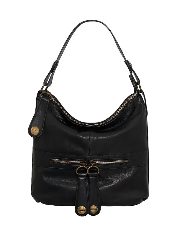 Gerard Darel Midday Leather Hobo Bag - Black