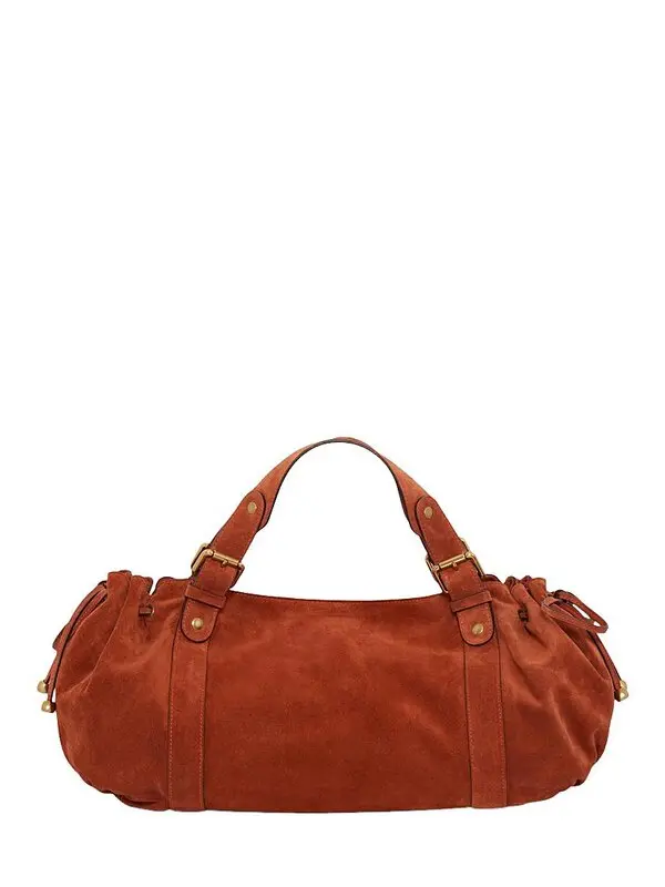 Gerard Darel 24h Suede Handbag - Brandy