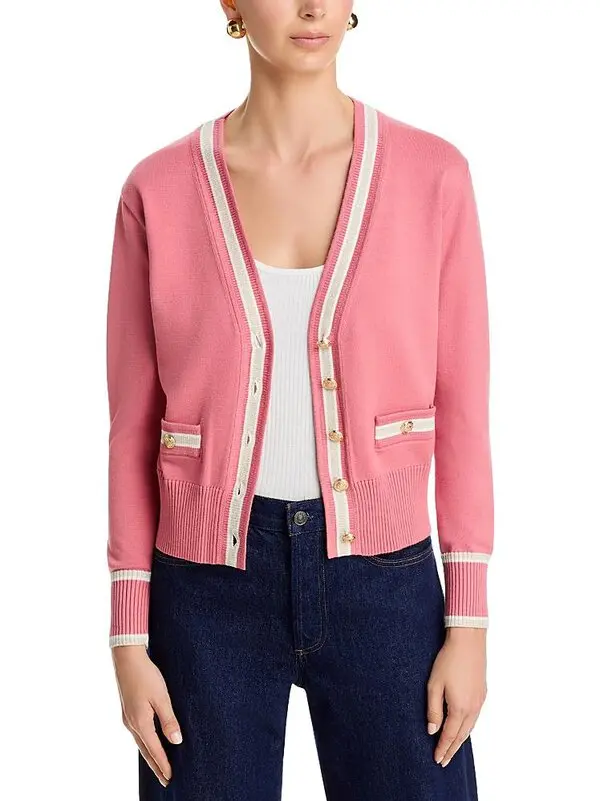Elie Tahari The Kiva Cardigan Sweater - Dragon Fruit
