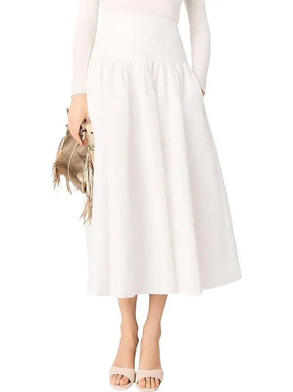 Maje Long Taffeta Skirt - White