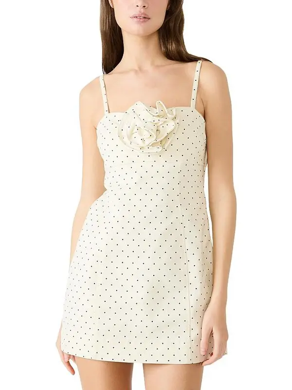 Steve Madden Peony Dot Print Dress - Pristine Ivory