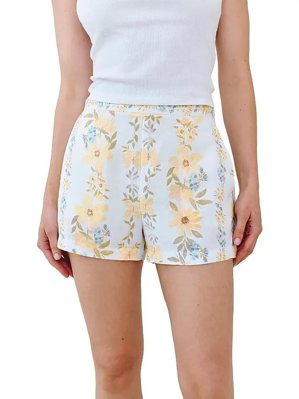 Bella Dahl Catalina Floral Shorts - Wildflower Stripes