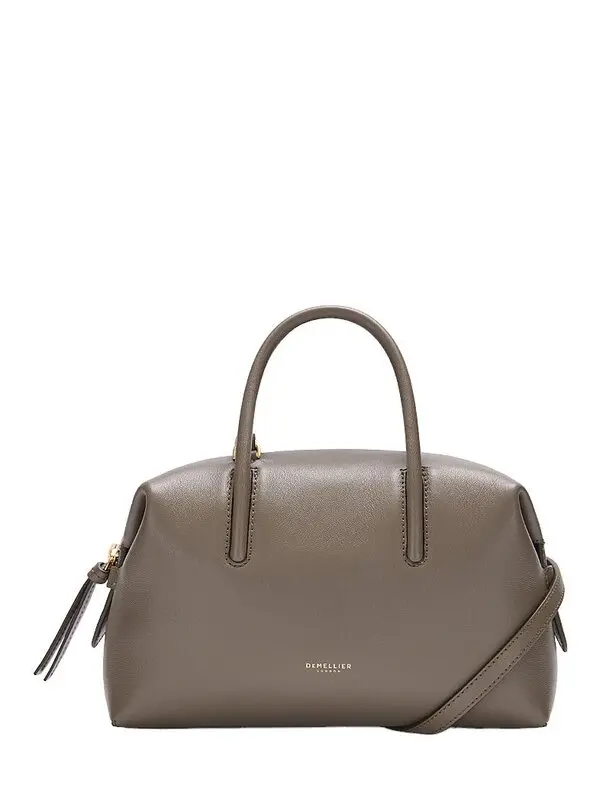 DEMELLIER Stockholm Small Leather Shoulder Bag - Dark Taupe