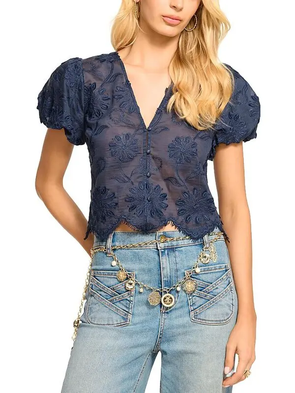 Ramy Brook Chrissie Top - Navy Organza