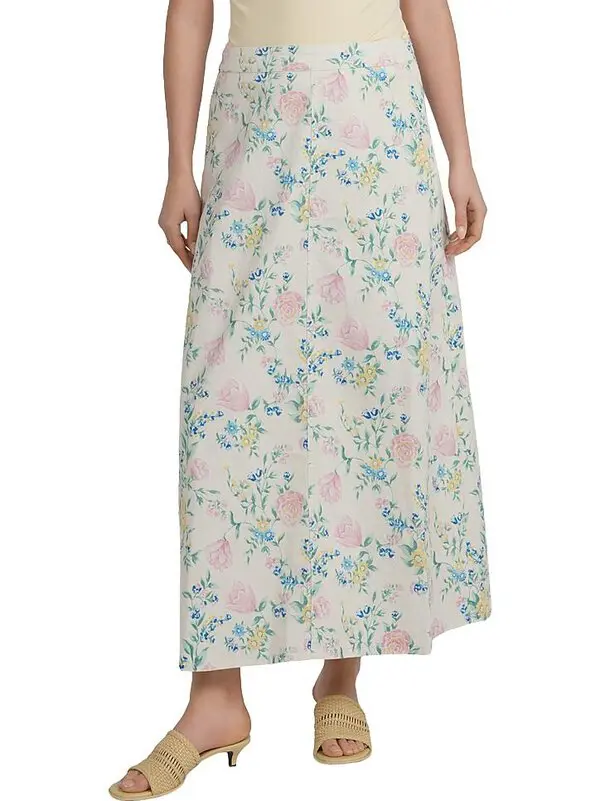 POINT Printed A-line Skirt - Garden Floral Print