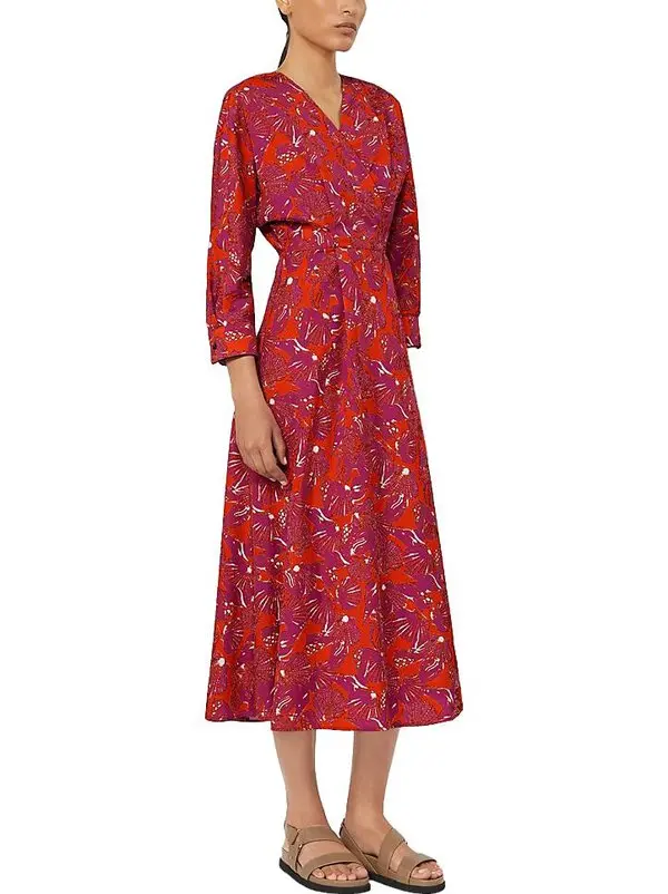 Max Mara Mxmcamino Long Wrap Dress - Coral