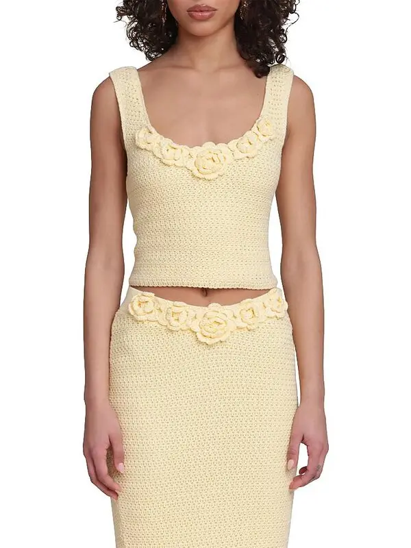 Avec Les Filles Crochet Tank Top - Butter