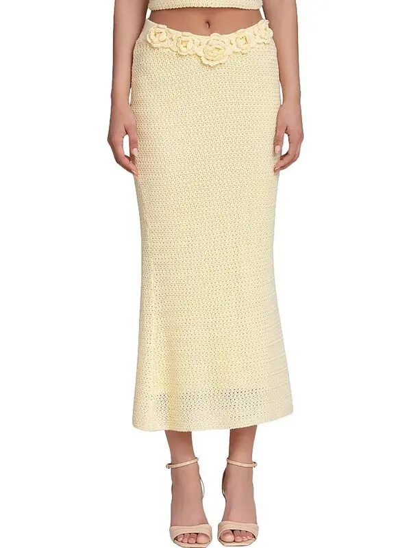 Avec Les Filles Crochet Midi Skirt - Butter