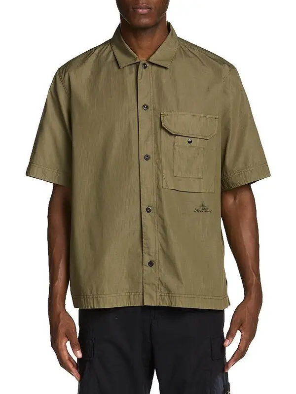 Stone Island Camicia Relaxed Fit Pocket Shirt - Military Green