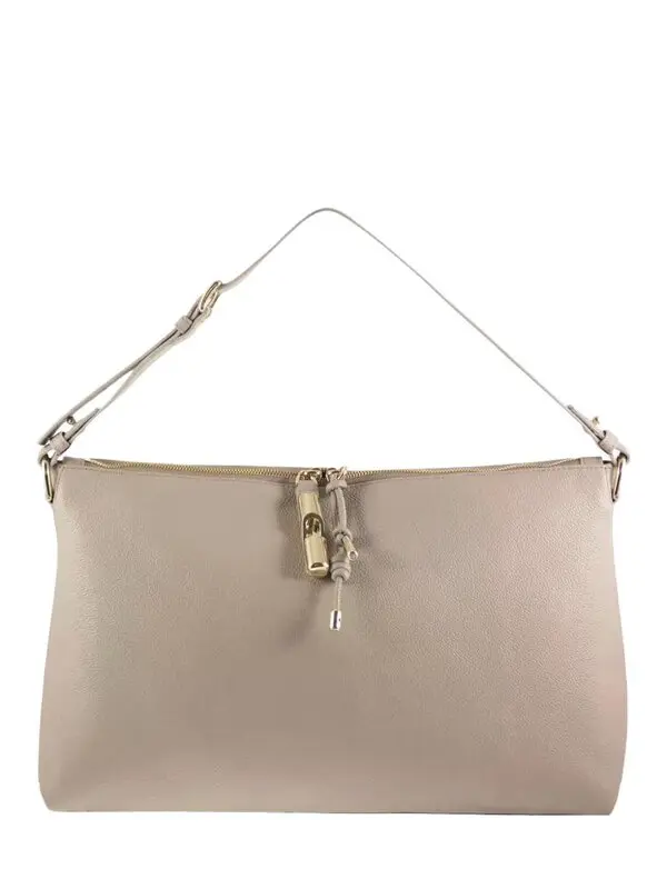 Furla Leather Debby Zip Shoulder Bag - Neutrals