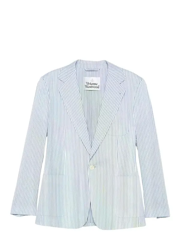 VIVIENNE WESTWOOD Striped Single-breasted Blazer - Blue
