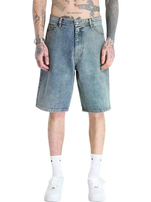 DAILY PAPER Embroidered Denim Shorts - Blue