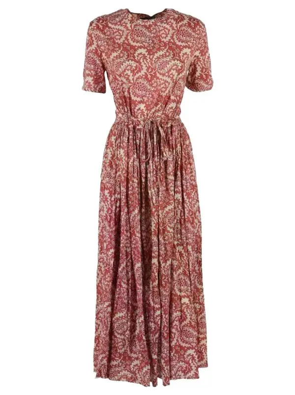 Max Mara Ibiza Paisley-print Tie Waist Dress - Red
