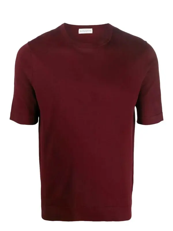BALLANTYNE Round Neck Cotton T-shirt - Red