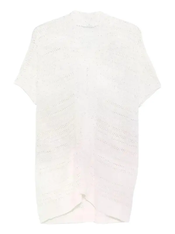 PANICALE Short-sleeve Cardigan - Neutrals