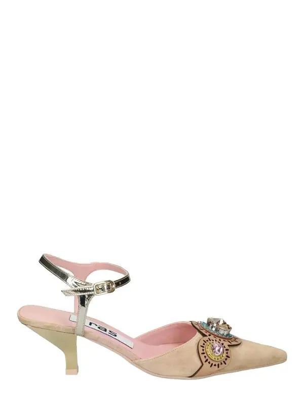RAS Embellished Ankle Strap Pumps - Neutrals