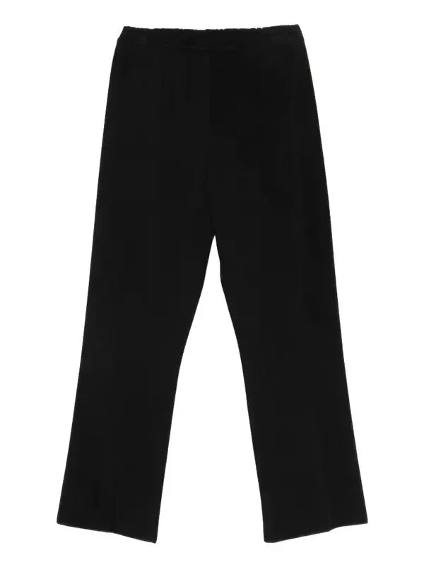 NEERA Elastic Waistband Cropped Trousers - Black