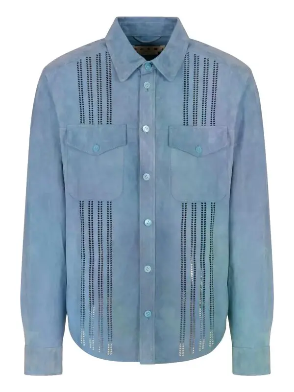 Marni Cut-out Flap-pocket Shirt - Blue