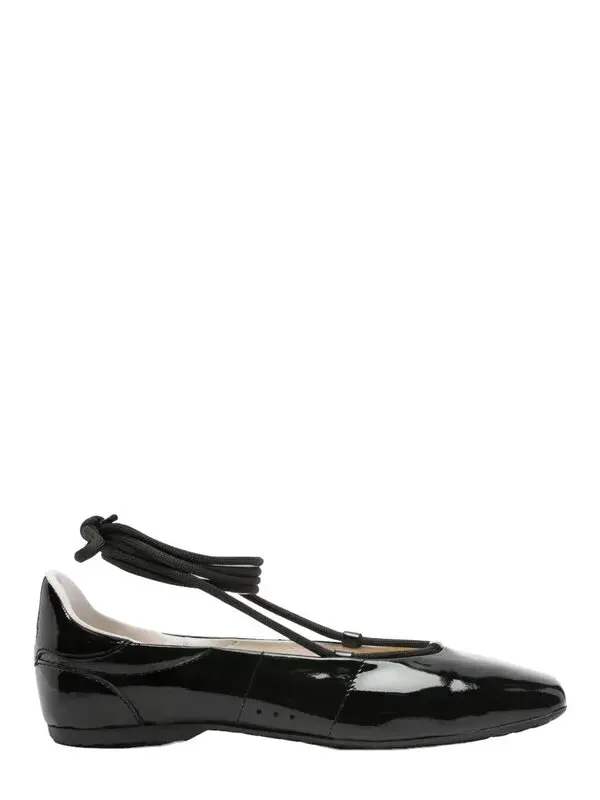 Patrizia Pepe Ankle-tie Pointed Toe Ballet Flats - Black