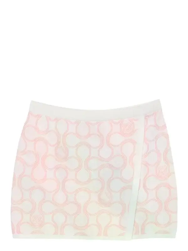Casablanca Geometric Print Wrap Skirt - White