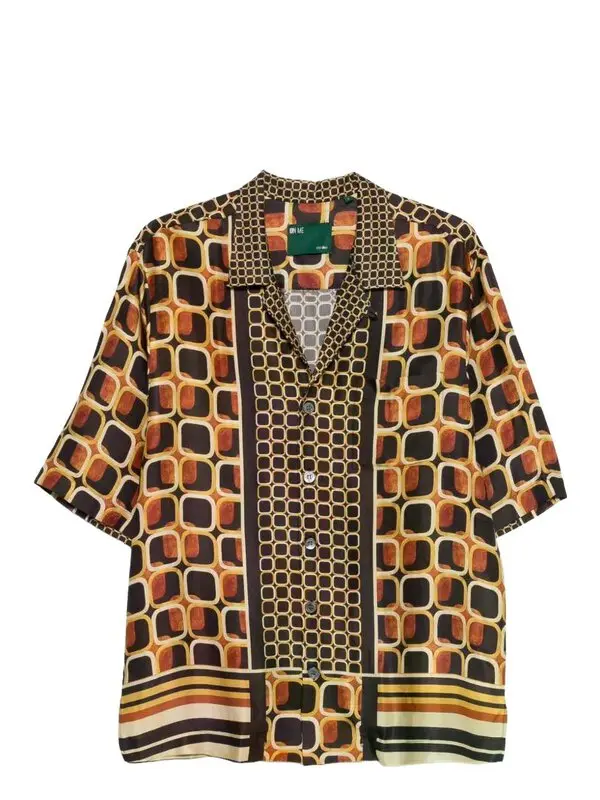 THE SHIRT Geometric-patterned Shirt - Brown