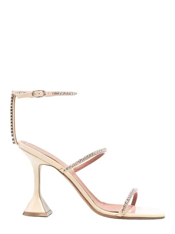 Amina Muaddi Gilda Crystal Embellished Sandals - Neutrals