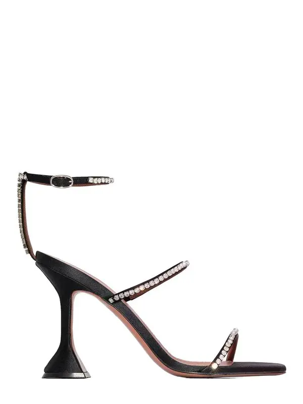 Amina Muaddi Gilda Crystal Detail Sandals - Black
