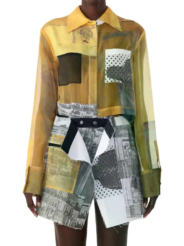 JASON WU X Robert Rauschenberg Collage Shirt - Yellow