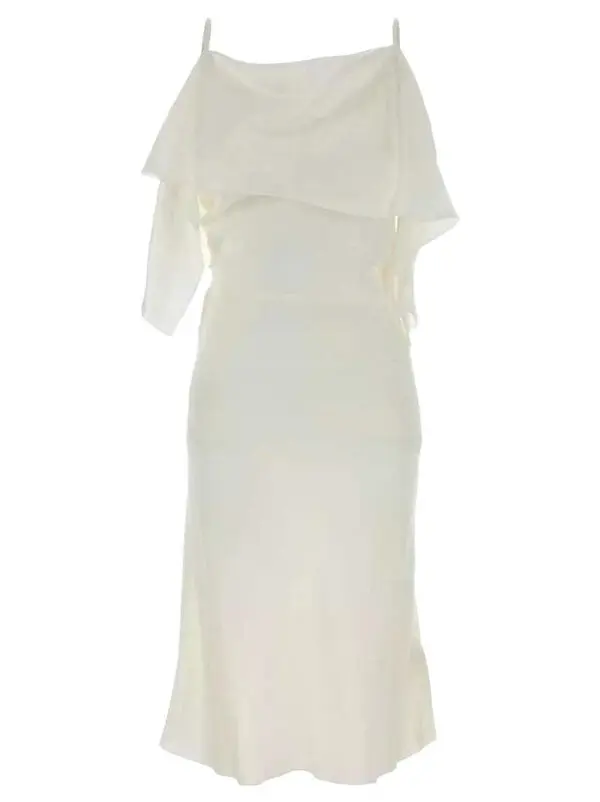 MAISON MARGIELA Ruffled Midi Dress - Neutrals