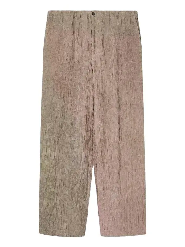 Emporio Armani Crinkled-effect Drawstring Trousers - Neutrals