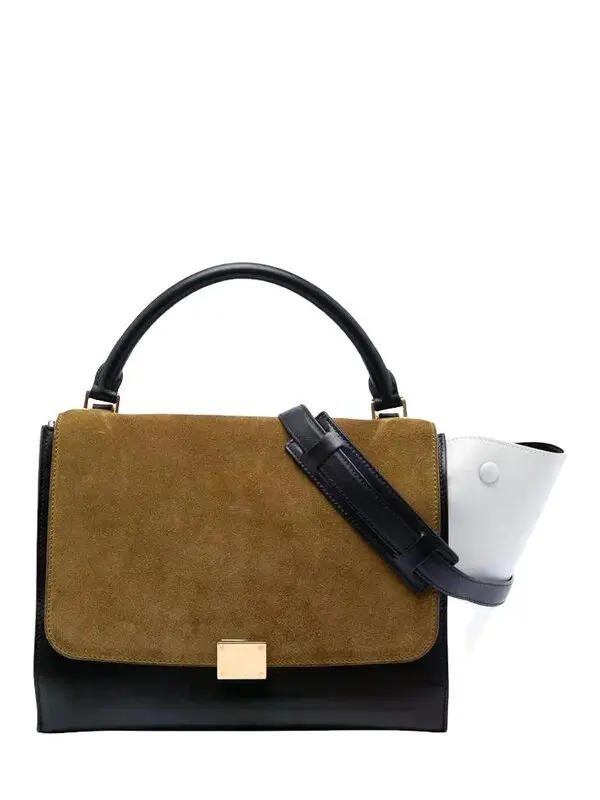 Celine 2011 Medium Tricolor Trapeze Satchel - Black