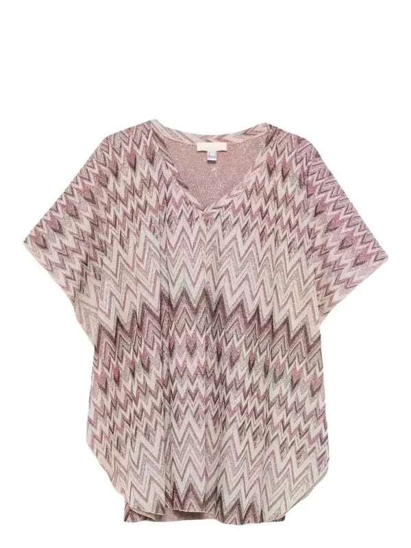 IU RITA MENNOIA V-neck Zigzag Dress - Neutrals