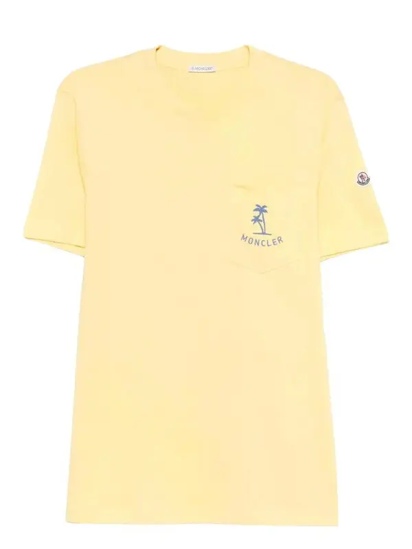 Moncler Palm Tree Pocket T-shirt - Yellow