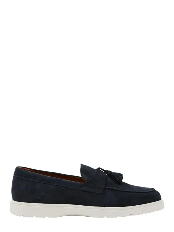 REISS Suede Tassel Loafers - Dark Navy