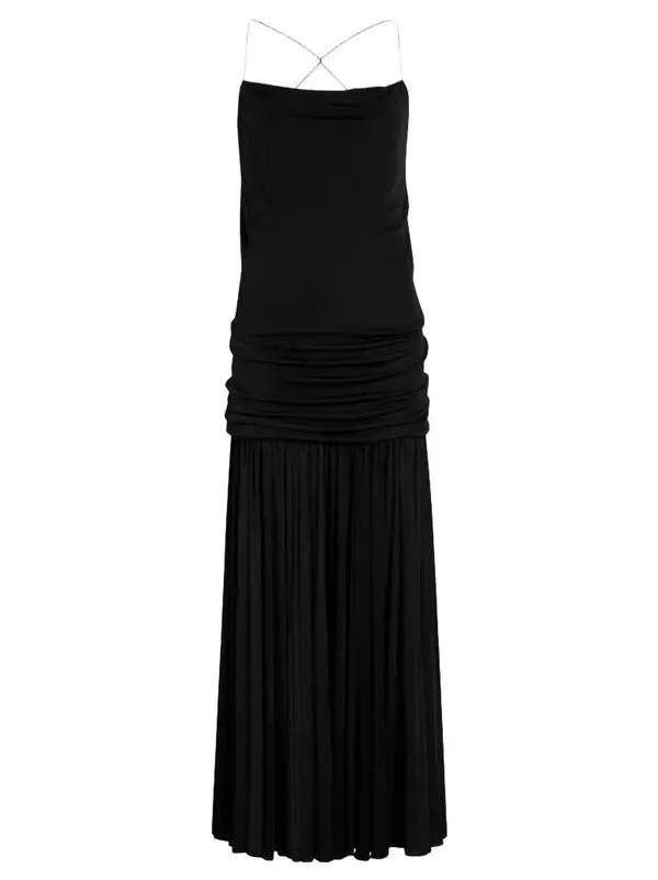 Jacquemus Abiha Ruched Midi Dress - Black