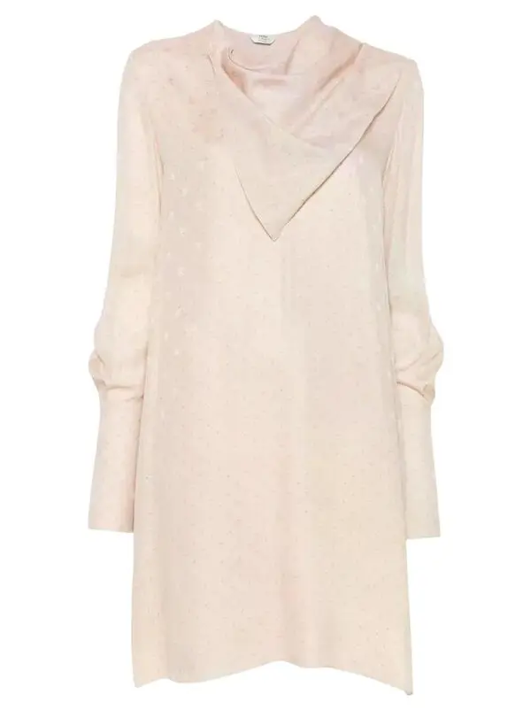 Fendi V-neck Mini Dress - Pink