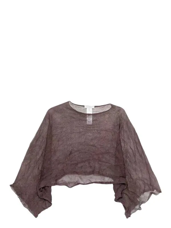 Antonelli Firenze Textured Short Sleeve Top - Brown