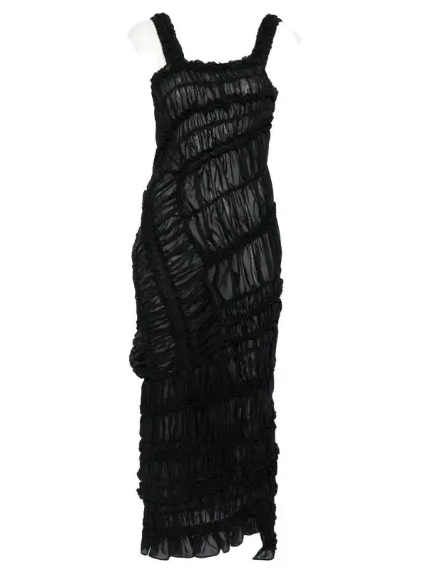 Magda Butrym Ruffled Midi Dress - Black