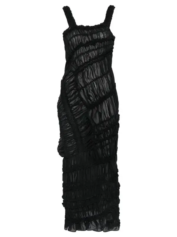 Magda Butrym Ruffled Midi Dress - Black