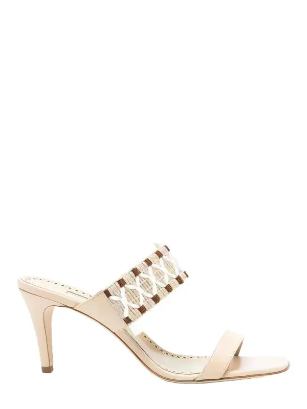 Manolo Blahnik Raffia Efeso Sandals - Neutrals