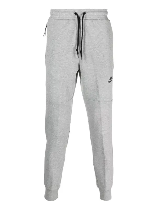 Nike Swoosh Mélange-effect Track Pants - Grey