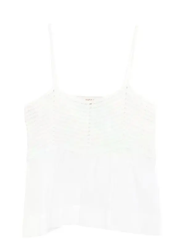 JUCCA Crochet Sleeveless Top - White