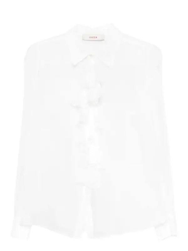JUCCA Ruffled Collared Shirt - White