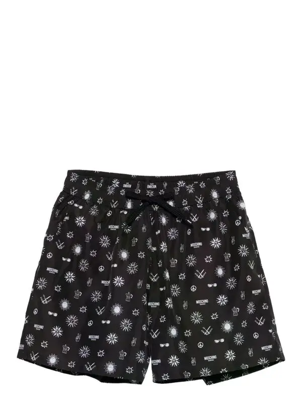 Moschino Printed Swim Shorts - Black