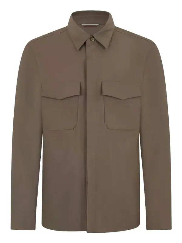 Canali Chest-pocket Shirt Jacket - Brown